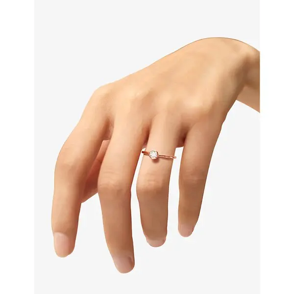 Monica Vinader Diamond Essential 18ct -plated Vermeil Silver Ring