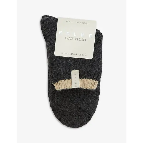 Falke Cosy Stretch-knit Ankle Socks - 3081 Anthracite Melange