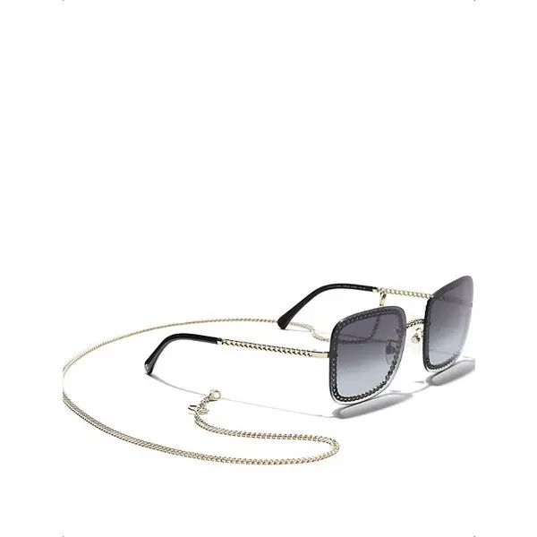 Chanel Square Frame Sunglasses - Pale Gold