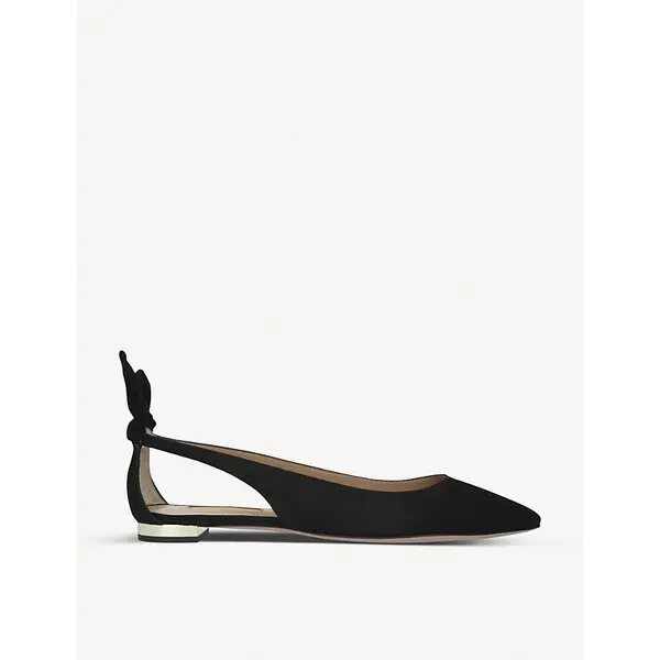 AQUAZZURA Deneuve Suede Ballet Pumps
