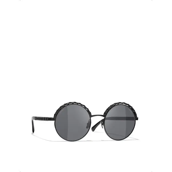 Chanel Ch4265q Round Sunglasses - Black