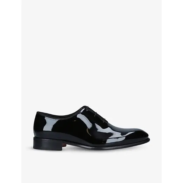 Santoni Carter Patent-leather Oxford Shoes - Black