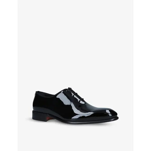 Santoni Carter Patent-leather Oxford Shoes - Black