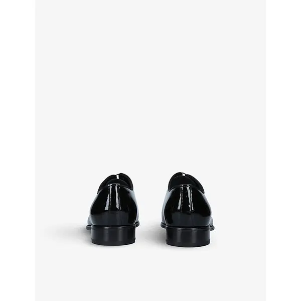 Santoni Carter Patent-leather Oxford Shoes - Black