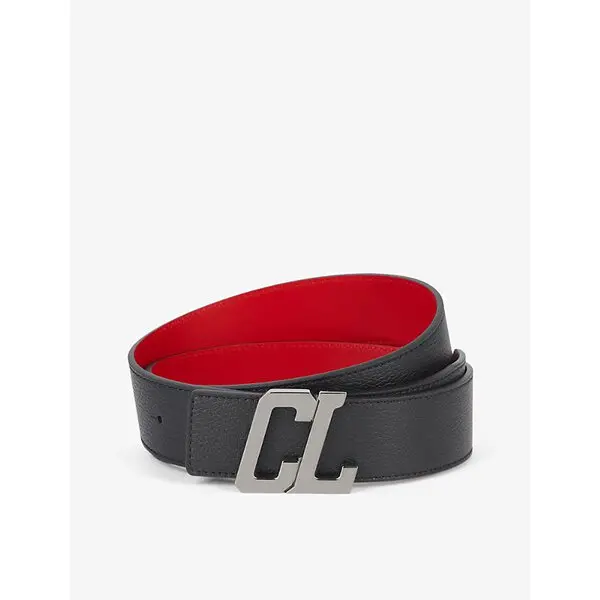 CHRISTIAN LOUBOUTIN Happy Rui Cl Logo Leather Belt - Black/gun Metal