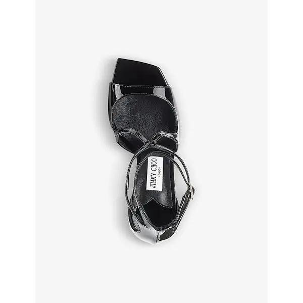 JIMMY CHOO Azia 110 Strappy Patent Leather Sandals