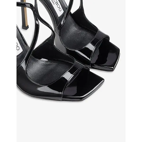 JIMMY CHOO Azia 110 Strappy Patent Leather Sandals