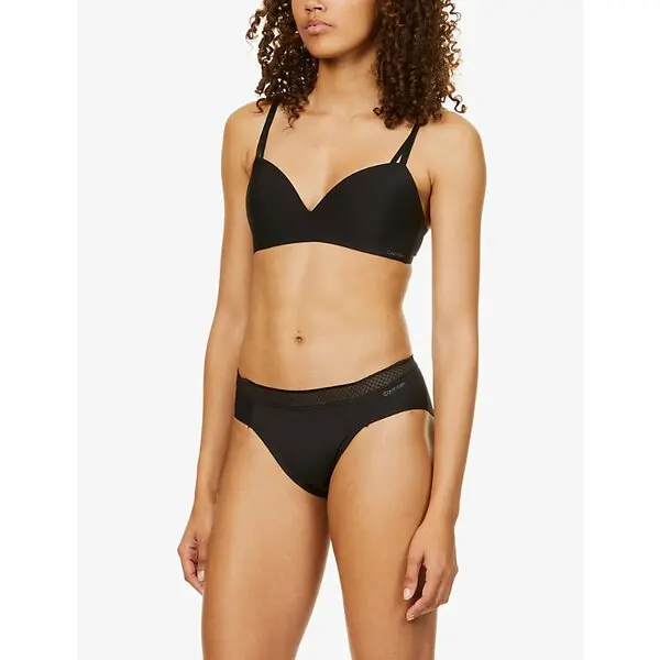 Calvin Klein Seductive Comfort Stretch-polyamide Bikini Briefs - Black