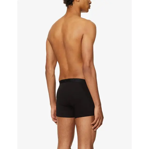 Derek Rose Jack Branded-waistband Stretch-cotton Trunks Xxl - Black
