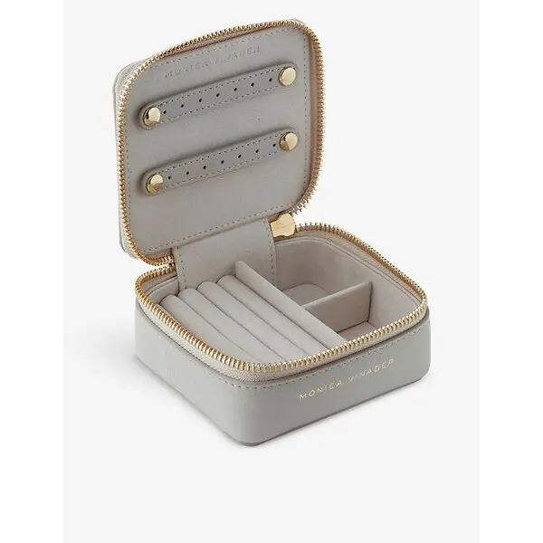 Monica Vinader Logo-embossed Leather Jewellery Box - Grey