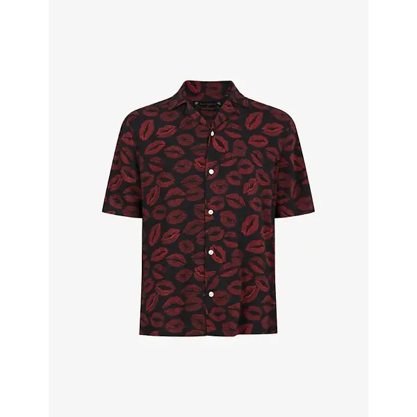 ALLSAINTS Kiss Graphic-print Relaxed-fit Woven Shirt