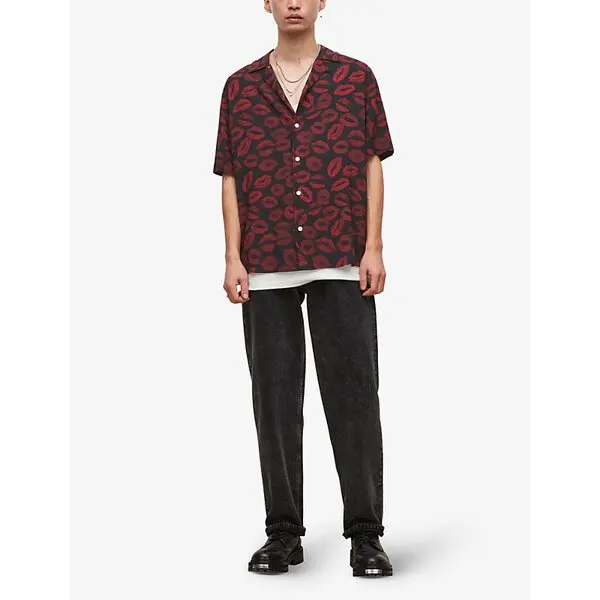 ALLSAINTS Kiss Graphic-print Relaxed-fit Woven Shirt