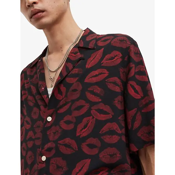 ALLSAINTS Kiss Graphic-print Relaxed-fit Woven Shirt