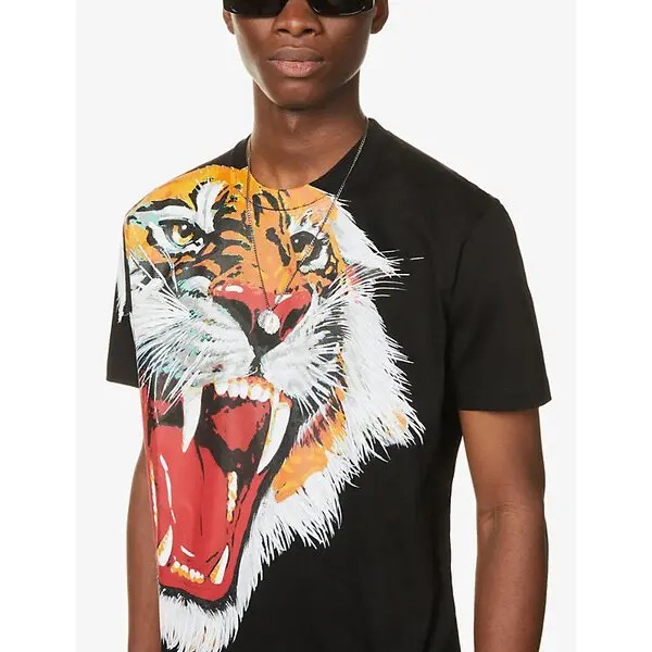 Dsquared2 Tiger Logo-printed Cotton-jersey T-shirt