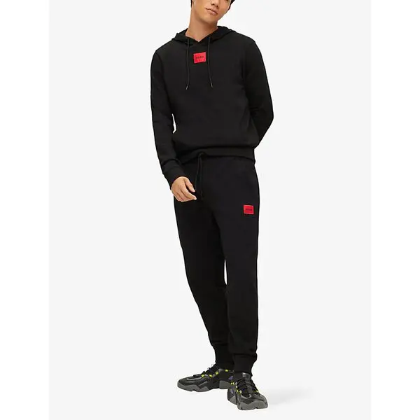 Hugo Logo-patch Relaxed-fit Cotton-jersey Sweatshirt - Black