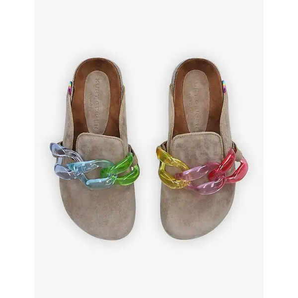 Kurt Geiger Ozark Rainbow-chain Leather Mules