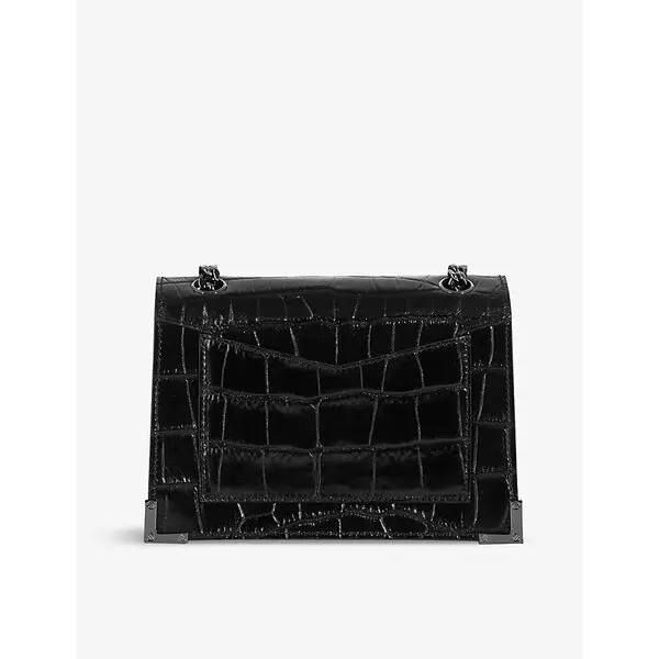 The Kooples Emily Croc-embossed Leather Cross-body Bag