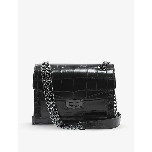 The Kooples Emily Croc-embossed Leather Cross-body Bag