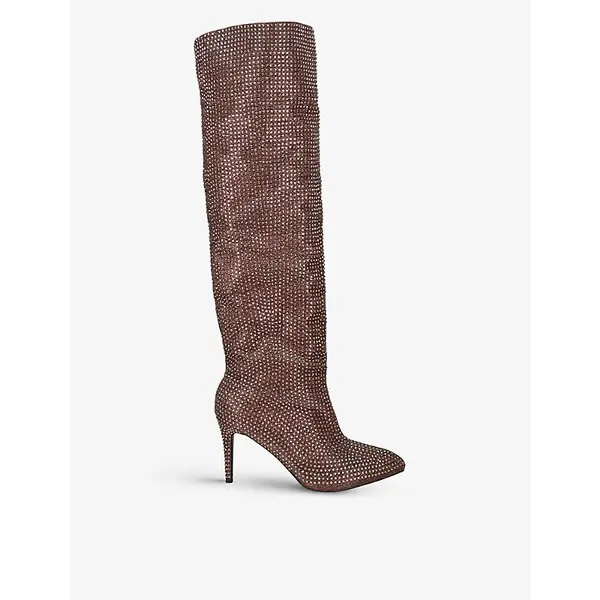 Buy Carvela Stand Out Embellished Knee-high Boots Bronze At 55