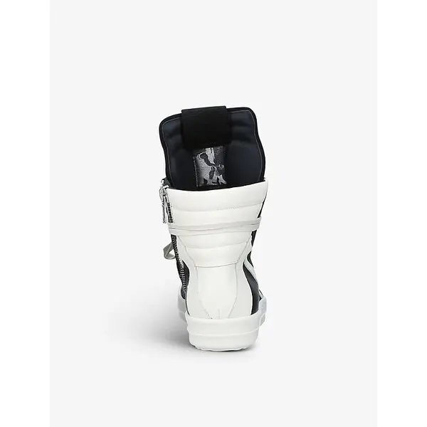Rick Owens Geobasket Leather High-top Trainers - Blk/white