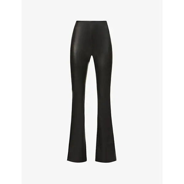 Commando Flared Mid-rise Faux-leather Leggings