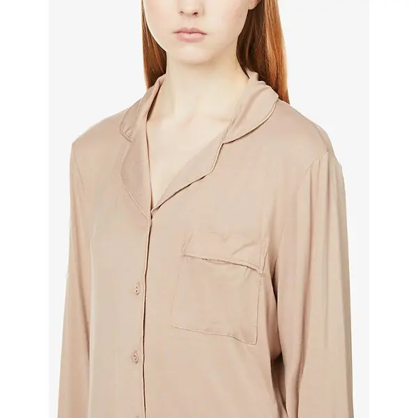 THE NAP CO Piped Stretch-jersey Pyjama Set - Cappucino