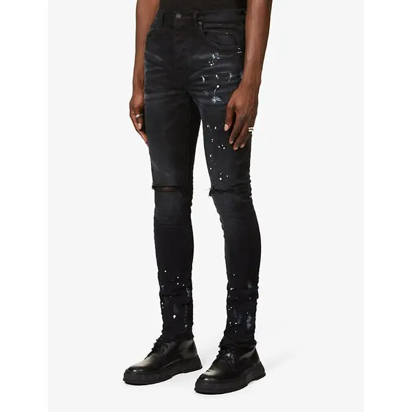PURPLE BRAND Slim-fit Skinny Stretch-denim Jeans - Black