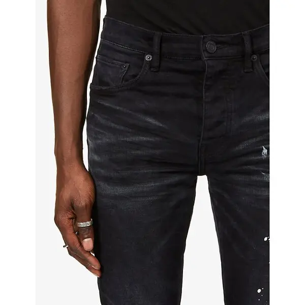 PURPLE BRAND Slim-fit Skinny Stretch-denim Jeans - Black