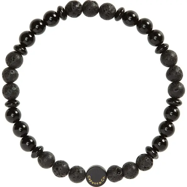 Caputo & Co Ubud Stretch Bracelet - Black Onyx/lava