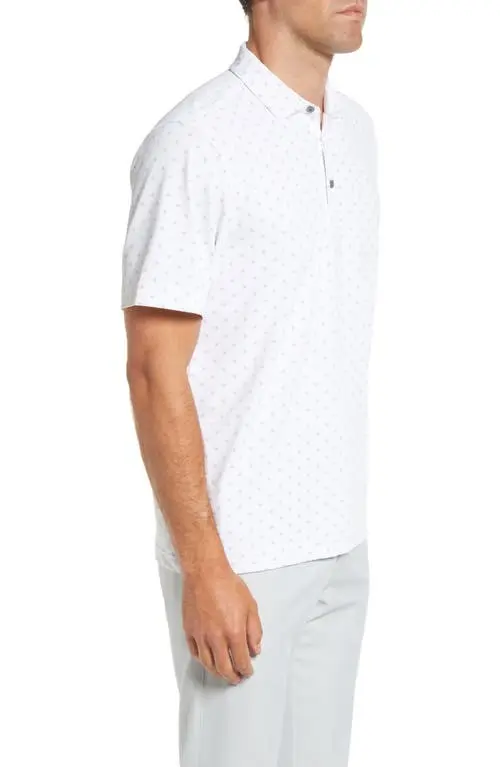Cutter & Buck Virtue Piqué Tile Print Polo - White