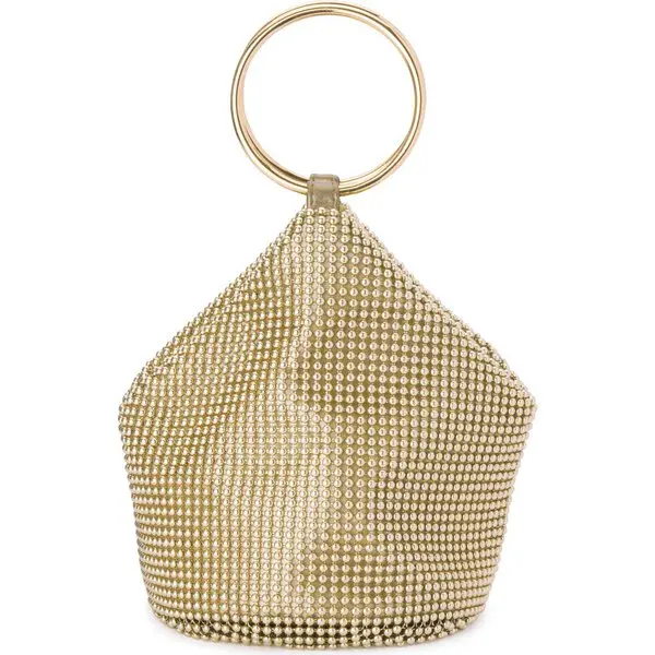 OLGA BERG Bianca Mesh Bucket Bag - Gold