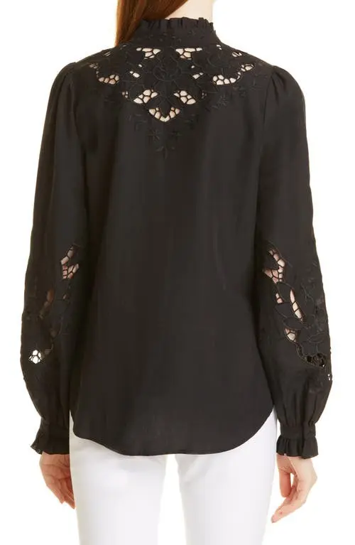 Kobi Halperin Yarden Embroidered Eyelet Blouse