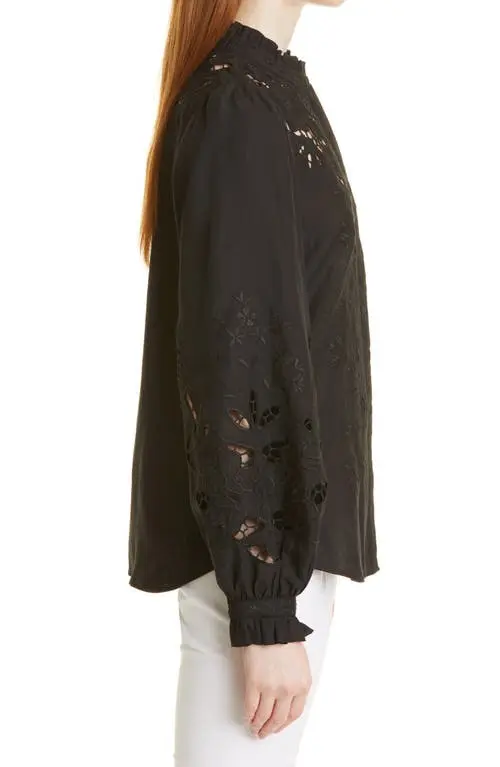 Kobi Halperin Yarden Embroidered Eyelet Blouse