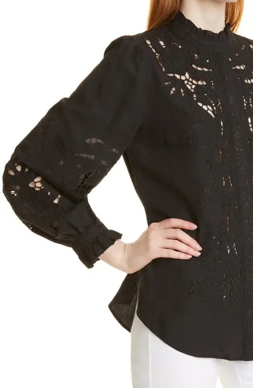 Kobi Halperin Yarden Embroidered Eyelet Blouse