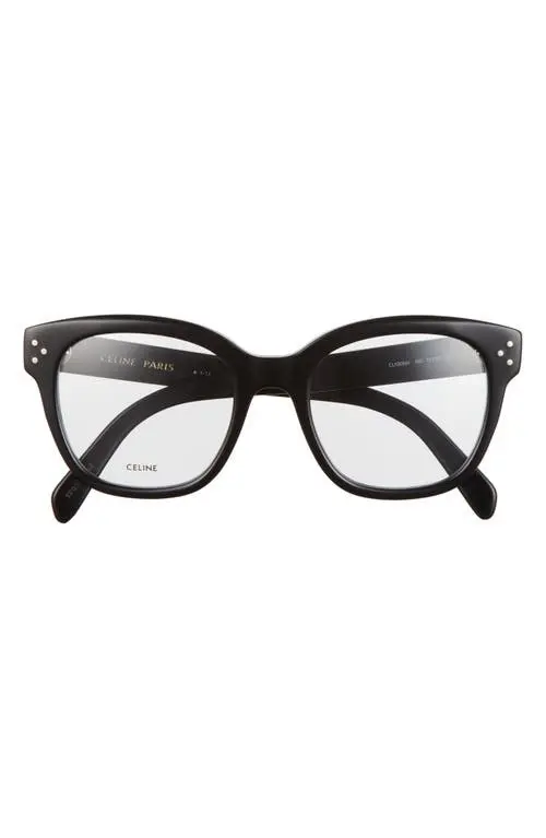Celine 51mm Round Reading Glasses - Black