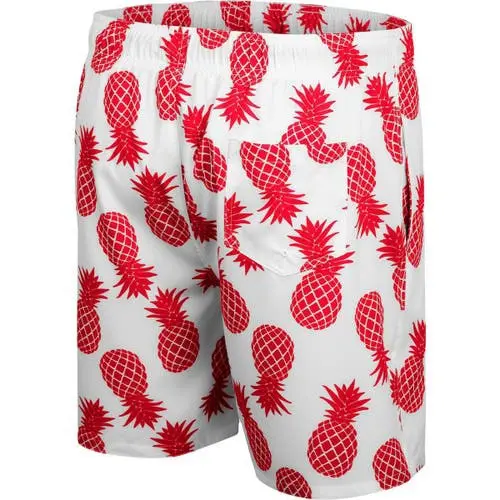 COLOSSEUM Scarlet Nebraska Huskers Pineapple Swim Shorts