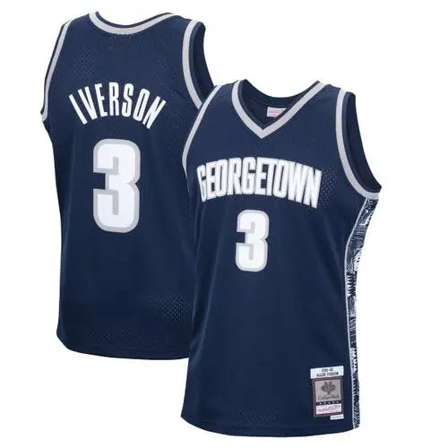 Mitchell & Ness Allen Iverson Georgetown Hoyas 1995/96 Swingman Replica Jersey - Navy