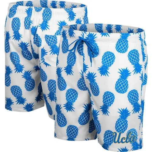 COLOSSEUM Blue Ucla Bruins Pineapple Swim Shorts - White