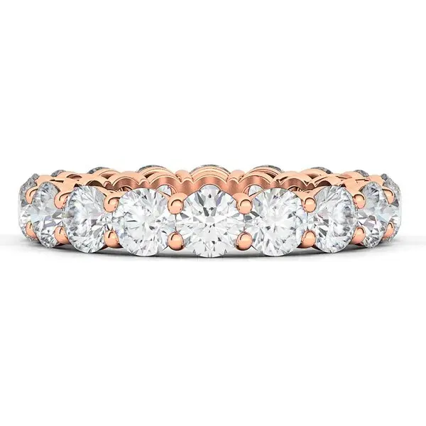 HAUTECARAT Round Cut Lab Created Diamond Eternity Band Ring - Rose Gold
