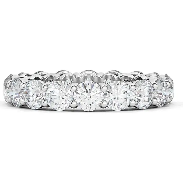 HAUTECARAT Round Cut Lab Created Diamond Eternity Band Ring - White Gold