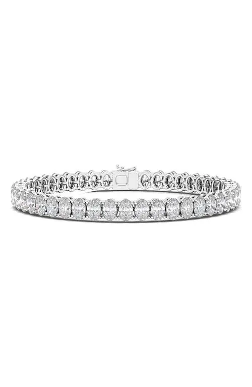 HAUTECARAT Oval Cut Lab Grown Diamond Tennis Bracelet - 18k White Gold