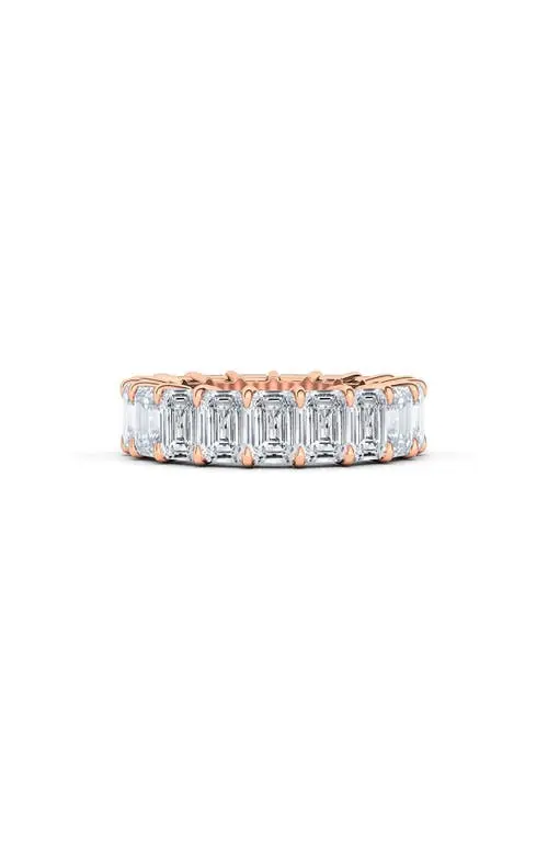 HAUTECARAT Emerald Cut Lab Created Diamond Eternity Band - Rose Gold