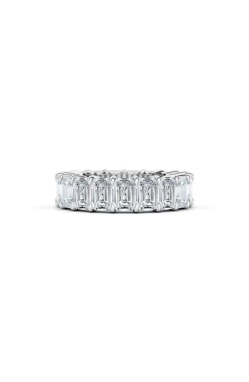 HAUTECARAT Emerald Cut Lab Created Diamond Eternity Band - White Gold
