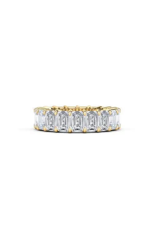 HAUTECARAT Emerald Cut Lab Created Diamond Eternity Band - Yellow Gold