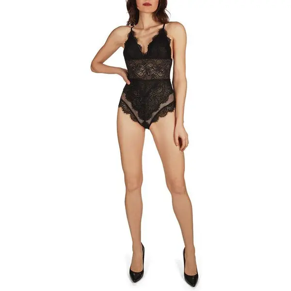 MEMOI Adalene Lace Bodysuit - Black