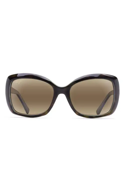 Maui Jim Orchid Square Sunglasses - Tortoise Peacock/ Hcl Bronze