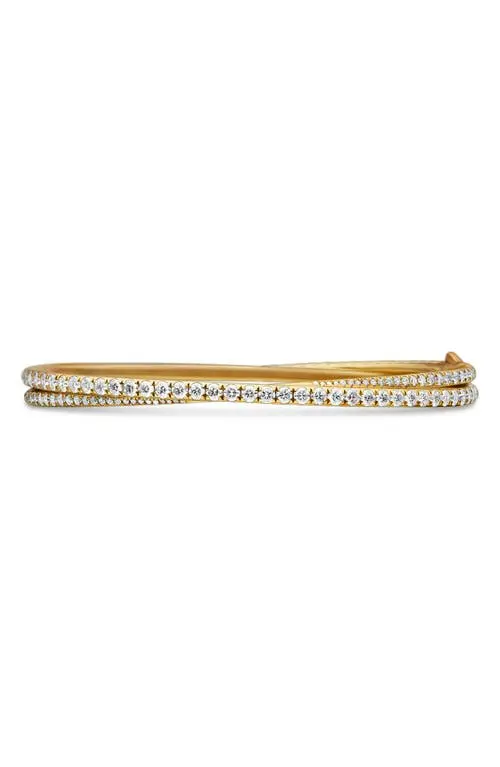 David Yurman Pavé Diamond Crossover Bracelet - 18k Yellow Gold