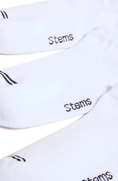 STEMS 3-pack Training Invisible Socks - White
