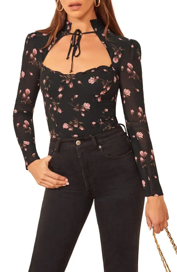 Reformation Stam Tie Neck Top In Romy - 30% Off | Editorialist