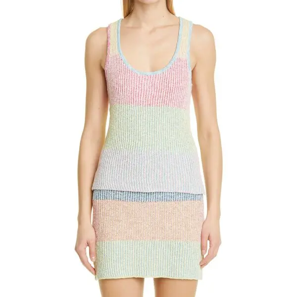 YANYAN Two-tone Tweed Tank